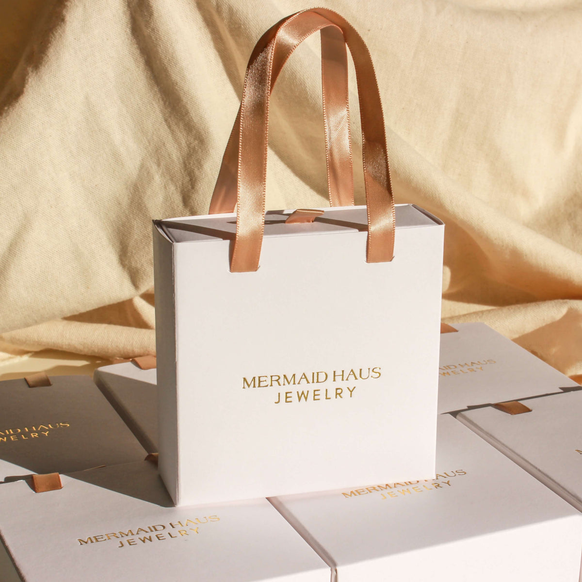 Gold Jewelry Tote Bag Packaging – Mermaid Haus Jewelry