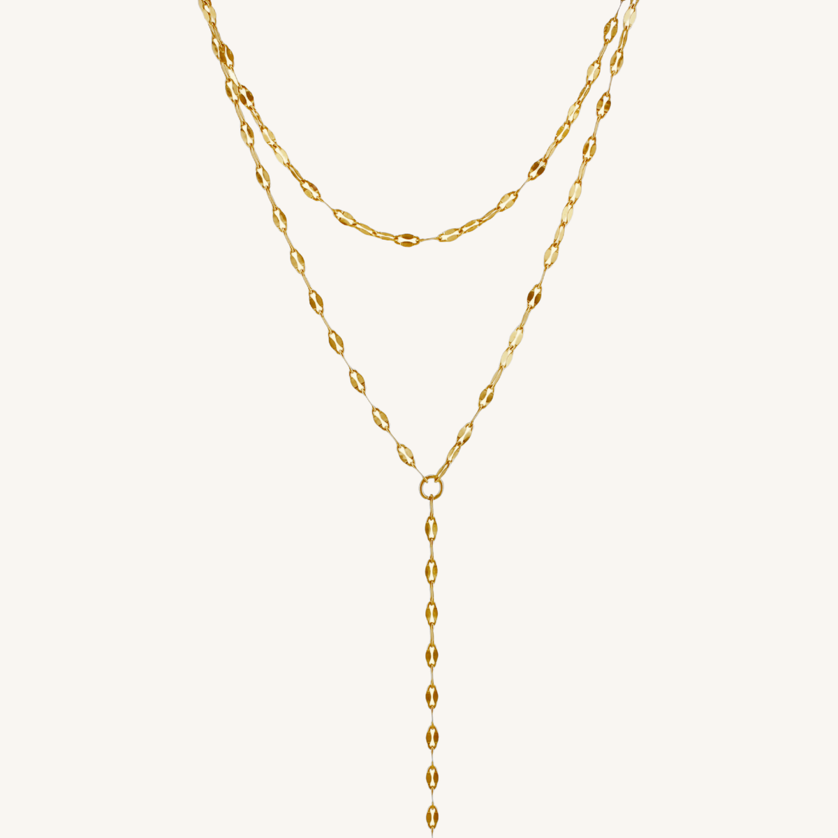 Gold Drop Lariat Necklace - Layered Gold Necklace with Drop Chain ...