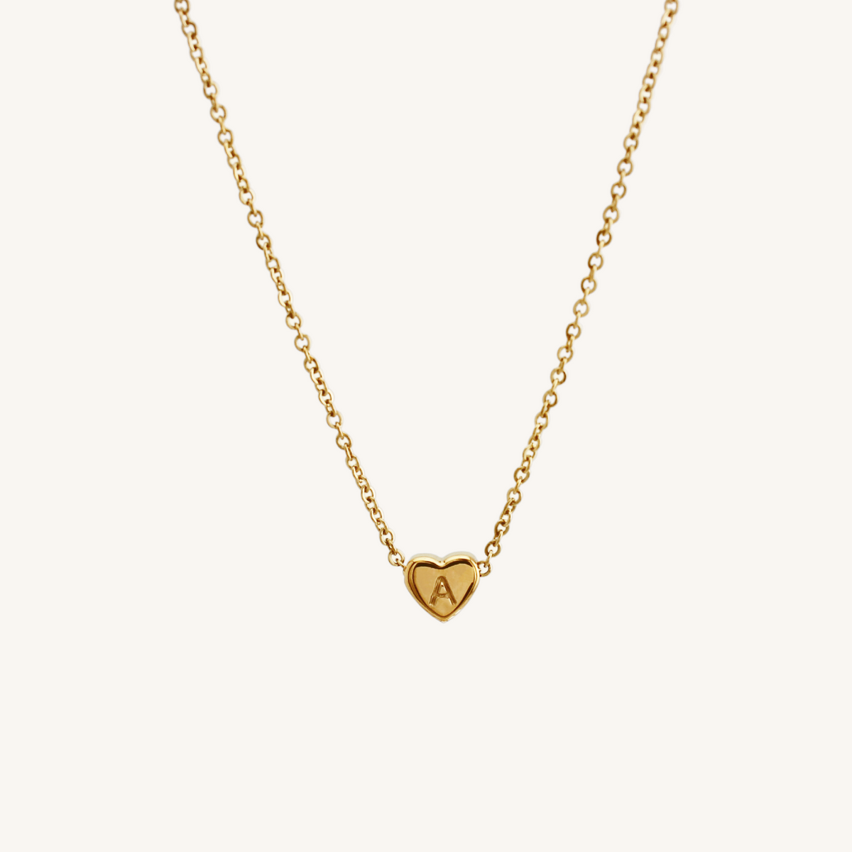 Gold Heart Bead Initial Necklace - Minimalist Jewelry Gift – Mermaid ...